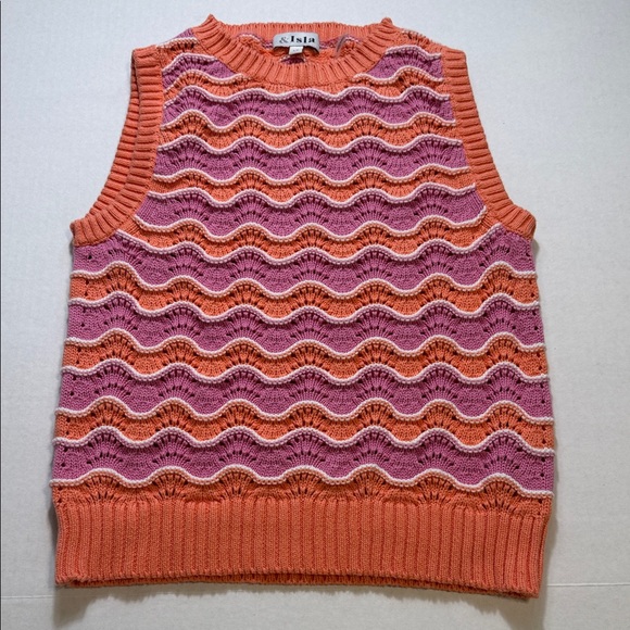 &Isla | Jackets & Coats | Isla Chloe Wave Stripe Vest | Poshmark